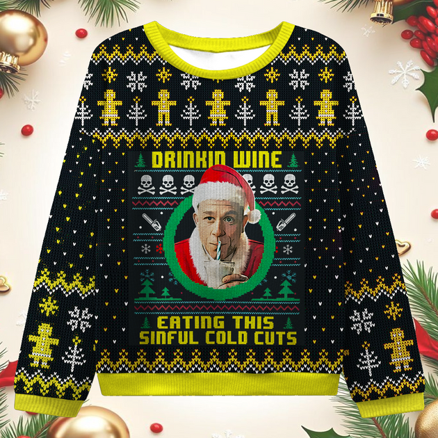 Women's Drinkin Wine Eating This Sinful Colo Cuts round neck ugly ...